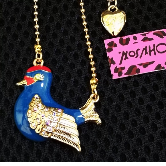 Jewelry | Crystal Blue And Red Bird Necklace | Poshmark